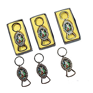 Guardian Angel Watching Kids Bottle Opener Elegant Keychain Party Favor Bautizo Recuerdos Wedding Communion Baptism Christening - 12 PCS