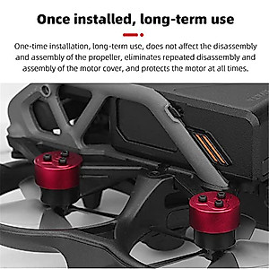 Aluminum Alloy Motor Cover for DJI Avata Drone Engine Protector Cap Dustproof Moisture-Proof Protective Cap RC Quadcopters Drones Accessories EWB 9637 (Black)