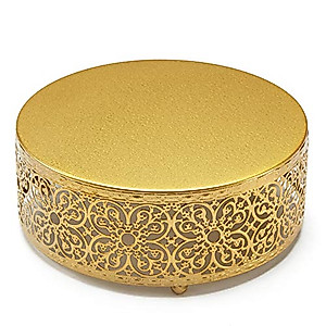 Hotity 3 Sets Cake Stands Round Cake Stand Set Metal Display Cupcake Stands for Dessert, Gold