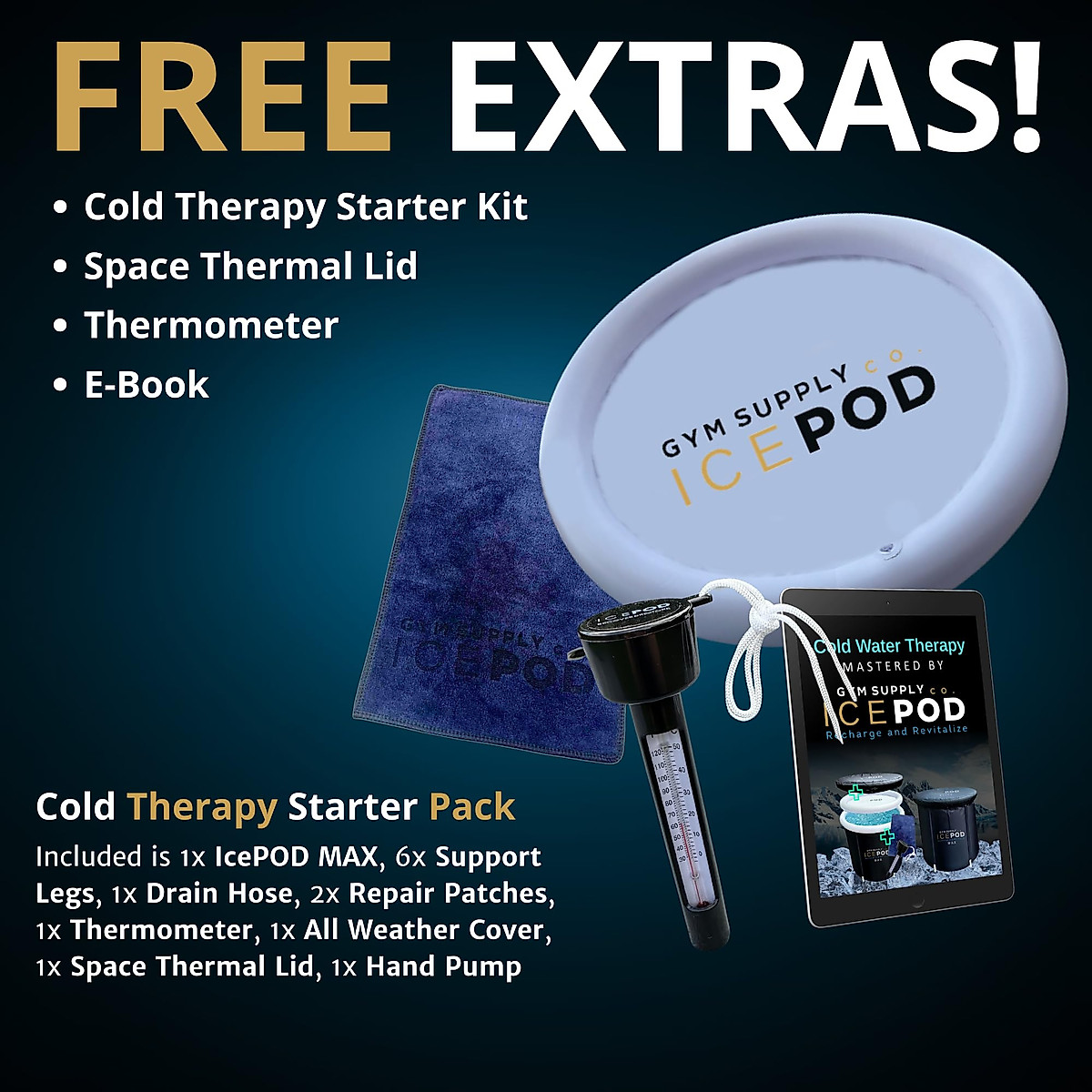 Cold Plunge Tub with Cover Large Portable Ice Bath for Athletes Multiple Layered 106 Gal Outdoor Inflatable Ice Bath Tub For Adults Ice Baths at Home Therapy, Recovery, Training - Gym Supply Co.