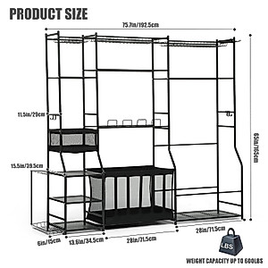 6.3FT Golf Bag Storage Garage Organizer,2 Golf Bag Storage Racks and Other Sports Equipment Organizer, Extra Large Storage Rack for Garage,Holds Golf Clubs,Balls and Miscellaneous Items