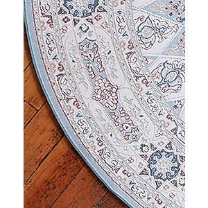 Unique Loom Narenj Collection Area Rug - Adams (10' Round Blue/Burgundy)