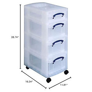 Really Useful Box Box Tower Transparent Capacity: 1 x 4.0 L + 3 x 9.0 L