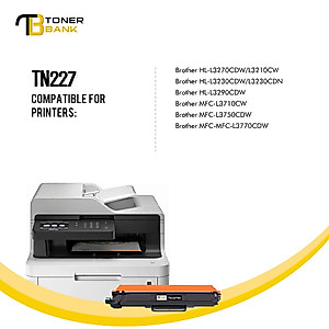 TN-227 Compatible Toner Cartridge Replacement for Brother TN227 TN223 TN-227BK TN-227C TN-227M TN-227Y MFC-L3750CDW MFC-L3770CDW HL-L3210CW HL-L3290CDW Printer (Black Cyan Yellow Magenta, 4-Pack)
