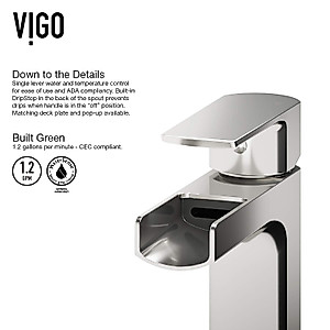 VIGO Amada 10'' H Single Handle Single-Hole Bathroom Vessel Faucet in Brushed Nickel-VG03026BN