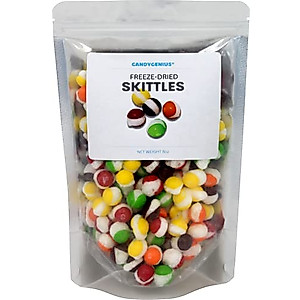 Freeze Dried Candy - 8oz XL pack of CANDYGENIUS cool freeze dry candies puff frozen dehydrated skittles bulk giant snack fruit crunch extra large