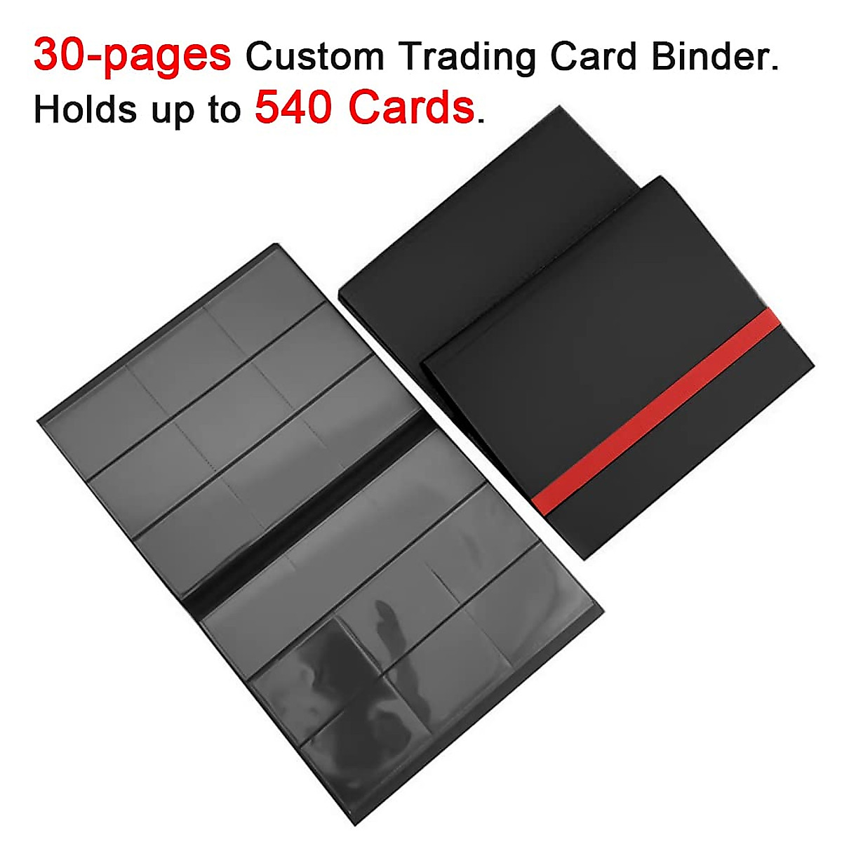 540 Pockets Card Binder Holder, FOME 9-Pocket Trading Card Binder 30 Sheets Fits for 540 Cards Collector Album Holder with BandClosure Carrying Case Binder for Yugioh MTG and Other TCG