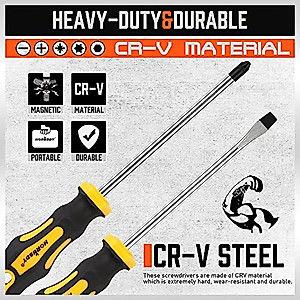 HORUSDY 43-piece Screwdriver Set, Include Phillips, Slotted, Pozidriv, Hex, Torx, and Magnetizer demagnetizer Precision Screwdriver Set for Tools for Men