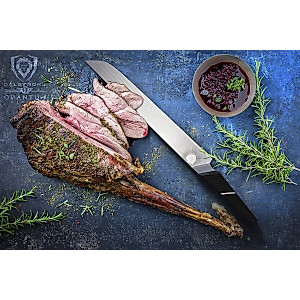 Dalstrong Slicing Knife - 12 inch Brisket, Meat and BBQ Knife - Razor Sharp American Forged BD1N-VX Hyper Steel - Quantum Series - Premium Kitchen Knife - Carving Knife Slicer - Leather Sheath