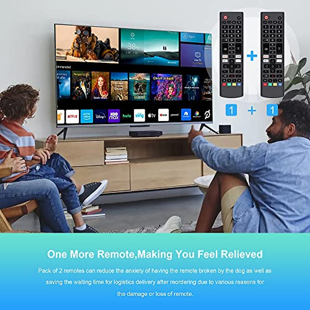 【Pack of 2】 2023 New Universal Remote Control Replacement for LG-TV-Remote,Compatible for All LG UHD OLED QNED LCD Webos NancoCell 4K 8K Smart TV with Netflix,Prime Video,Disney,LG Channels Button