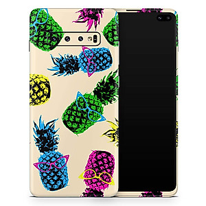 DesignSkinz Tropical Cool Retro Pineapples Protective Vinyl Decal Wrap Skin Cover Compatible with The Samsung Galaxy S20 (Screen Trim & Back Glass Skin)