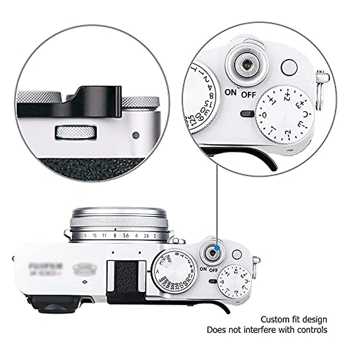 JJC Deluxe Metal Thumb Up Grip for Fujifilm Fuji X-E4 XE4 X-E3 XE3 X100V X100F X100T Thumb Rest Support/Black