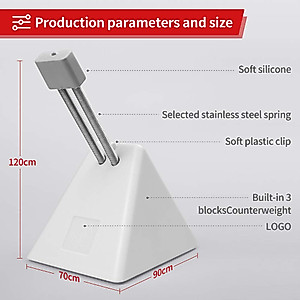 Hotline Games Mouse Bungee Mouse Cord Clip Cord Management System Fixer Holder for Esports FPS Game (3.0 White)