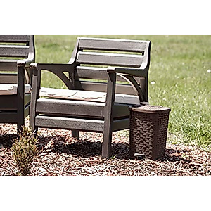 Superio Rattan Style Compact Trash Can, 3.1 Gallon, Brown