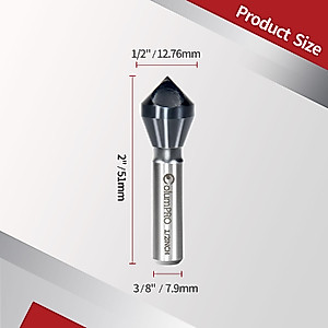 ColumPRO TiAlN Cobalt Single-End Countersink Chamfer Tool - Heavy-Duty M35 82-Degree Countersink Bit for Metal, Stainless Steel, Copper, Wood, Fiberboard, 1/2"