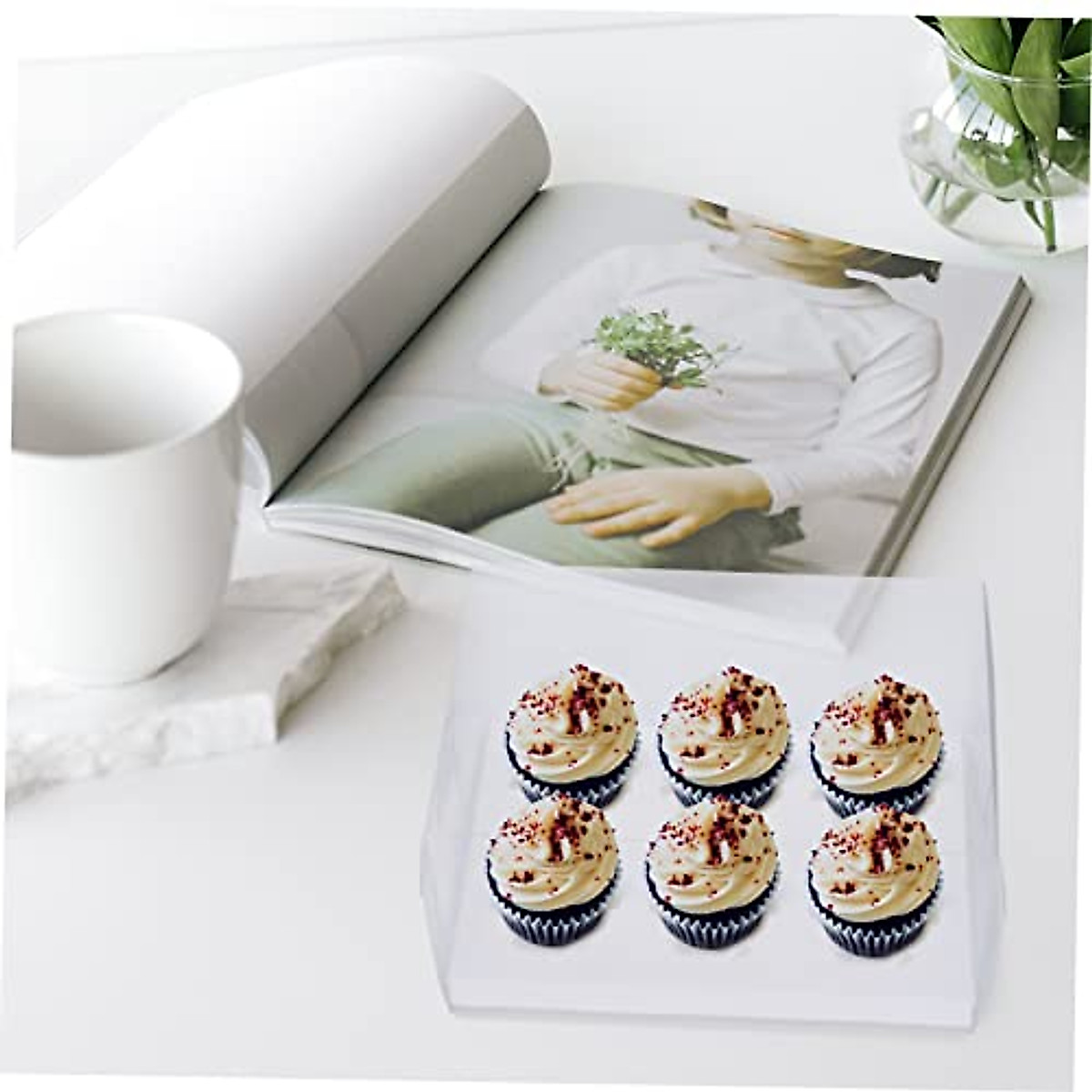 SOLUSTRE Cup Cake Paper Cup 2pcs Packaging Boxes Cupcake Box Mini Muffins Clear Container Mini Paper Cups Cheesecake Holder Containers Clear Cupcake Holder Tart Boxes Cupcake Boxes Fine