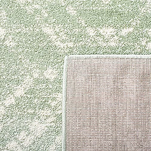 SAFAVIEH Adirondack Collection Area Rug - 8' x 10', Green & Ivory, Modern Diamond Distressed Design, Non-Shedding & Easy Care, Ideal for High Traffic Areas in Living Room, Bedroom (ADR131Y)