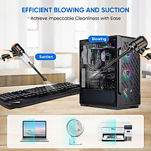 MIRAKLASS Electric Duster, Mini Vaccum, Wireless Handheld Car Vacuum Cleaner, Air Duster Vacuum, Computer Vacuum, Pc Vacuum, Wireless Car Vacuum, Auto Vacuum Cleaner for Car