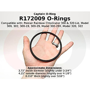 Captain O-Ring – Replacement R172009 O-Rings for Pentair Rainbow Chlorinator 300 & 320 Lid, Chlorine Resistant (2 Pack)