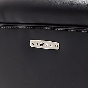 La-Z-Boy Bellamy Executive Office Chair with Memory Foam Cushions, Solid Wood Arms and Base, Waterfall Seat Edge, Bon, Black