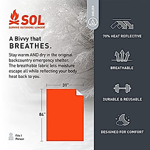 Survive Outdoors Longer 70% Reflective Escape Bivvy, Orange