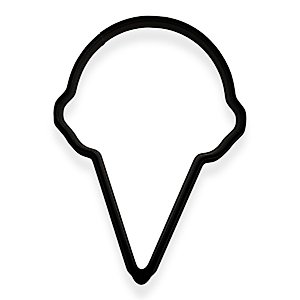Ice Cream Cone Cookie Cutter with Easy to Push Design, for Baby Showers, Work Events, and Birthday Celebrations (4 inch)