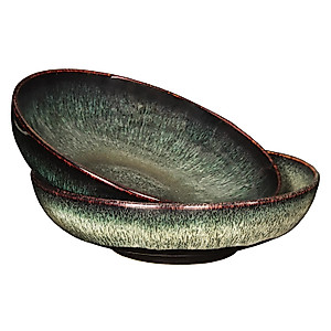 jinsongdafa Soup bowl Soup plate Large Pasta Bowls 56 ounce, Set of 2, Serving,Salad,Dinner,deep Plate/Wide Bowl,Microwave, Oven, Dishwasher Safe Kitchen Dinnerware,Modern Porcelain Dishes 10 inch