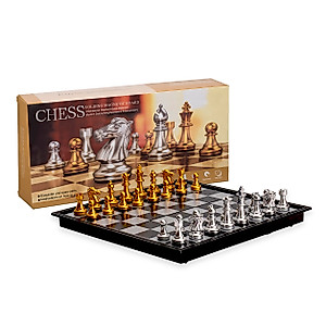 Magnetic Travel Chess Set with Board That Becomes A Storage Compartment – Great Travel Toy Set by Big Mo’s Toys, 2 Players