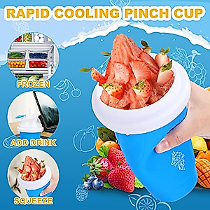 Todolobo Slushie Squeeze Maker Cup - Instant DIY Magic Frozen Smoothie & Drink Tumbler Set for Kids and Adults, Reusable & BPA-Free, Bonus Straw Spoon, Perfect for Parties and Gifts