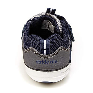 Stride Rite baby boys Soft Motion Kylo Sneaker, Navy/Gray, 6 Wide Toddler US