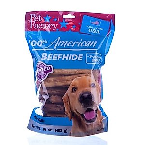 Pet Factory 100% Made in USA Beefhide Mini Rolls Dog Chew Treats - Beef & Chicken Flavor, 16 oz