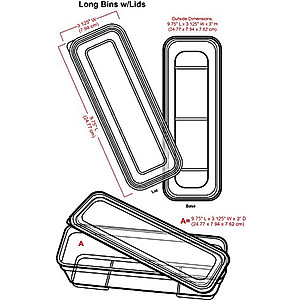 ArtBin 6971AG XL Bins with Lids 4-Pack, [4] Extra Long Art & Craft Organizer Boxes, Clear