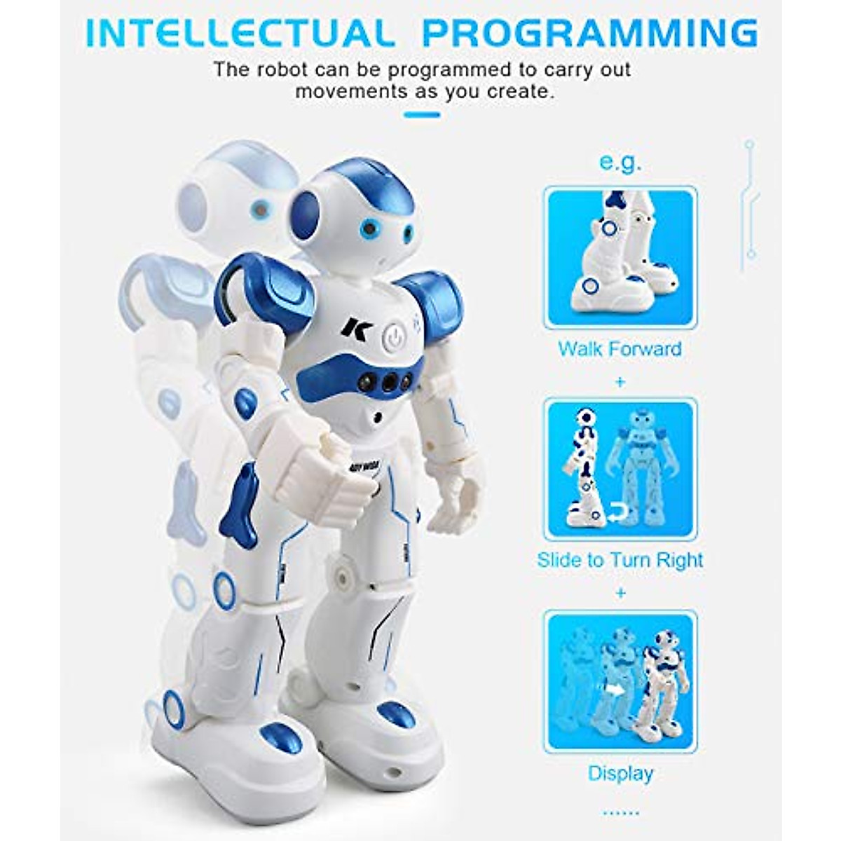WEECOC RC Robot Toys Gesture Sensing Smart Robot Toy for Girls Can Singing Dancing Speaking Christmas Birthday Gift (Pink)