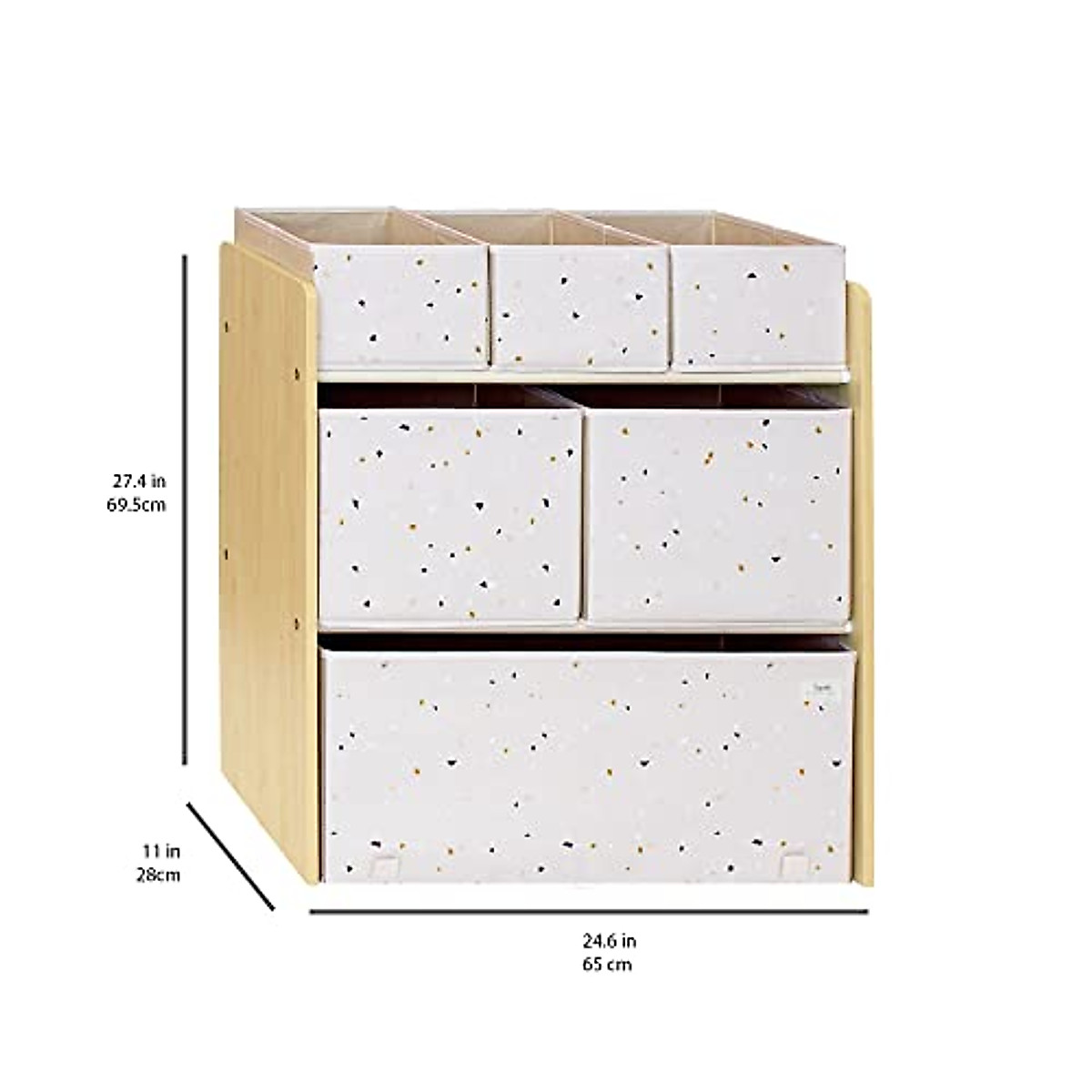 3 Sprouts Multi Bin Toy Organizer - Durable Kids Toy Storage Organizer with Bins - Toy Organizers and Storage Solution - Terrazzo Palest Pink