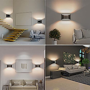Aiilsmp Black Modern LED Wall Sconces Set of Two Hardwired Wall Sconces Indoor Up and Down Wall Mount Light for Living Room, Bedroom, Hallway Warm White 3000K(with G9 Bulbs)