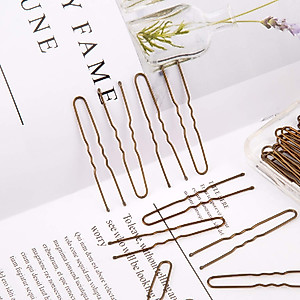 AIEX 200 Pieces U-Shaped Hairpins Kit Hair Clips Hairpins Hair Clips for Women Girls and Hair Salon (Bronze)