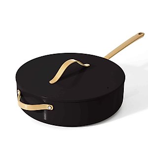 MIKLOO 5.5 Quart Ceramic Non-Stick Saute Pan, Black Sesame by Drew Barrymore