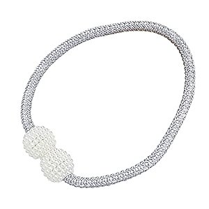 Yuehuam 8 Pack Strong Magnetic Curtain Tiebacks Pearl Ball Elegant Decorative Tie Backs Curtain Holders Modern Rope Tiebacks for Drapes Window Curtain Holdbacks for Draperies