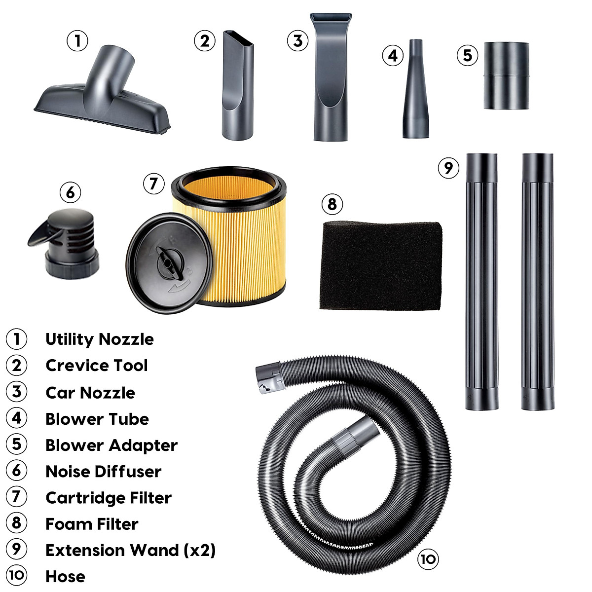 Vacmaster Blue Line 12-Gallon* 5 Peak HP† Wet/Dry Vacuum with Detachable Blower VBV1210