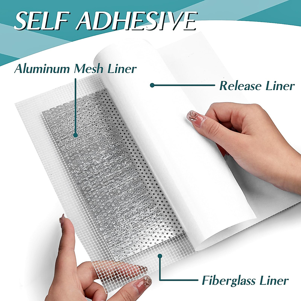 TUZAZO 12 Pack Drywall Repair Kit, 4/6/8 Inch Aluminum Fiber Mesh Dry Wall Repair Patches with Scraper and Sandpaper, Self-Adhesive for Ceiling Plaster Wall Hole Easy Solution