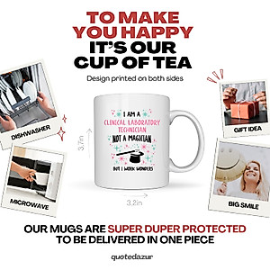 quotedazur - Mug I'm A Clinical Laboratory Technician, Not A Magician, But I Work Wonders - Gift For Lab Techs, Medical Staff, Healthcare Professionals - Ceramic - Black