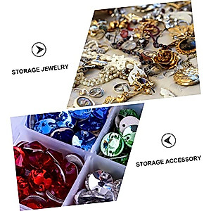 COHEALI 8 pcs Diamonds Stackable Sewing DIY Glitter Plastic Transparent Lids Nail Fishing Crafts Craft Diamond with Tackles Compartment Thread Embroidery Containers Clear Organizers Art