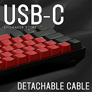 EPOMAKER SKYLOONG SK61 60% Hot Swappable RGB Mechanical Gaming Keyboard, Programmable NKRO with Shine Through PBT Keycaps, IP6X Waterproof, for Win Mac Gamer (Gateron Mechanical Red, Wine Red)