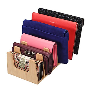 MobileVision Bamboo Pot Lid Holder Organizer for Storage in Cabinets or Kitchen Countertops and Cupboards