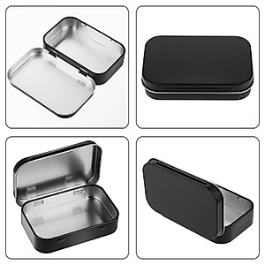 Ouligay Metal Rectangular Empty Hinged Tins Tin Containers Empty Metal Tins Box Small Empty Tins with Lids Rectangular Hinged Tins Mini Portable Box Containers for Storage Candies Jewelry Crafts