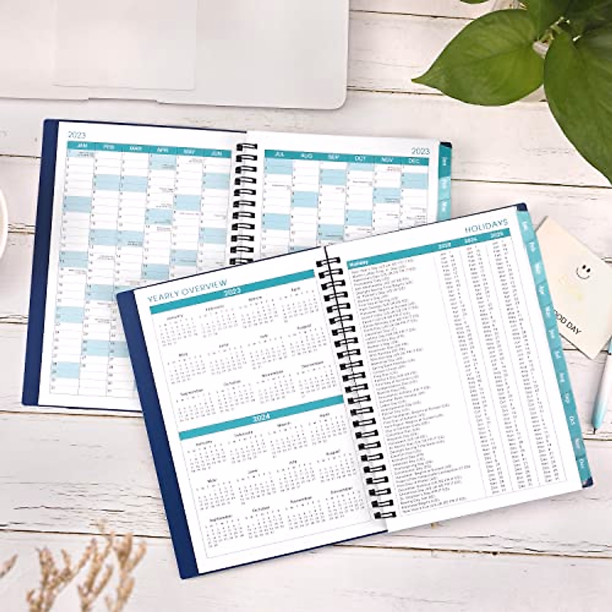 2023 Appointment Book - Daily Hourly Planner 2023 with Twin-Wire Binding, 6.4" x 8.5", Jan 2023 - Dec 2023, Half Hour (30 Mins) Interval, Lay - Flat, Round Corner, Thick Paper