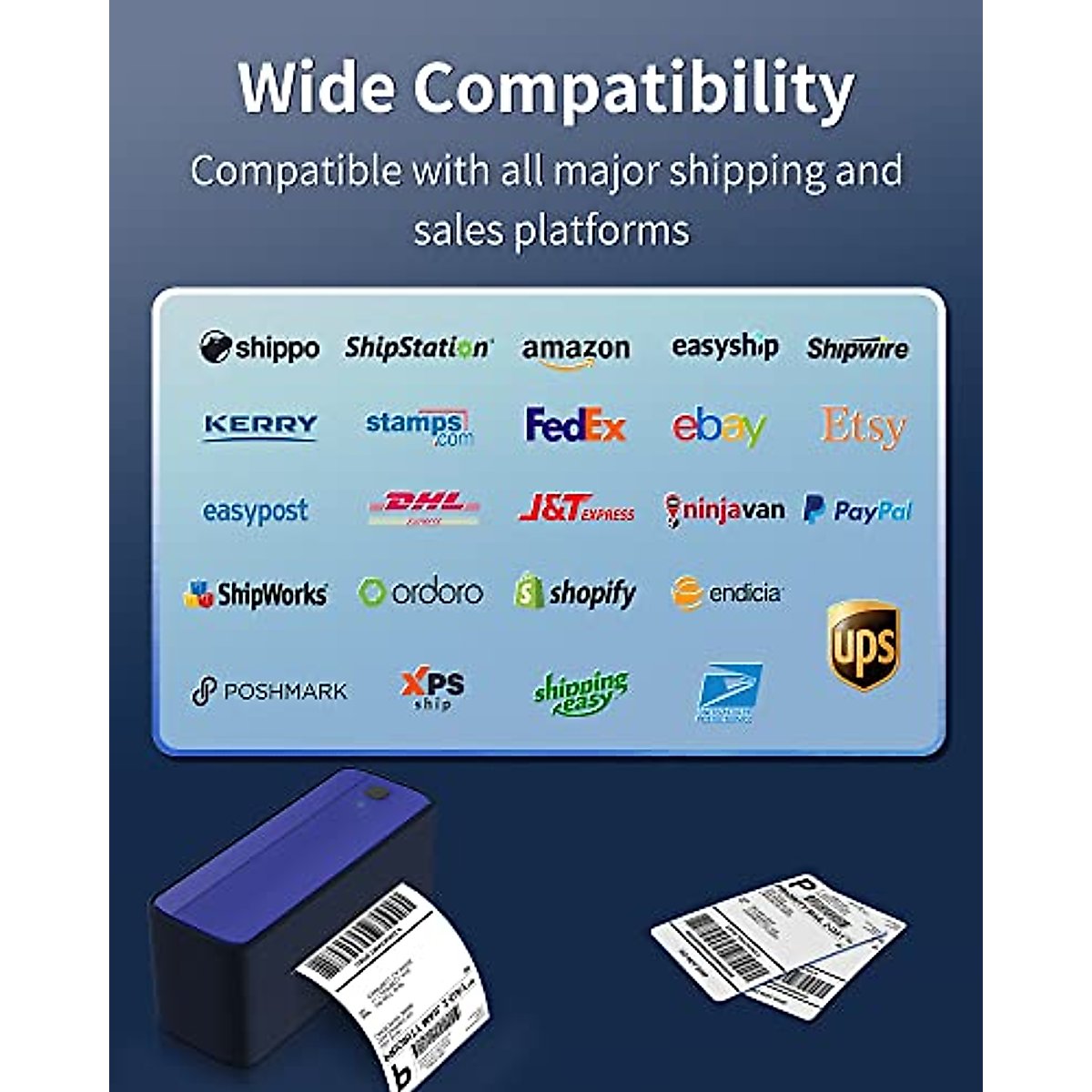 Phomemo Thermal Label Printer, Shipping Label Printer Work with Windows & macOS, 4x6 Label Printer for Shipping Packages, 150mm/s, Compatible with Amazon, Ebay, Esty, Shopify, UPS, FedEx, USPS