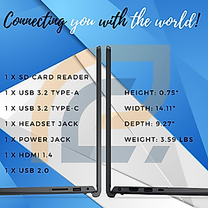 Dell Inspiron 3000 Series 3535 Laptop, 15.6" FHD Touchsreen, AMD Ryzen 5 7530U, 40GB RAM, 2TB SSD, Webcam, HDMI, Wi-Fi, Windows 11 Home, Black