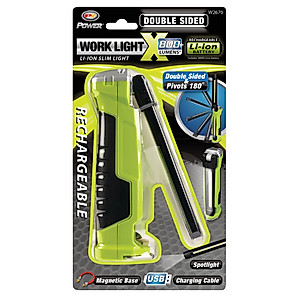 Performance Tool W2670 Double Sided Pivoting Light Bar with 800+ Lumens, Magnetic Base and Rechargeable Battery for Hands-Free Use in Confined Areas
