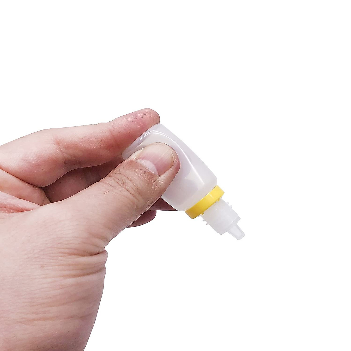 XXUOD 50 PCS 5ml Plastic Squeezable Eye Liquid Dropper Bottles with Childproof Cap